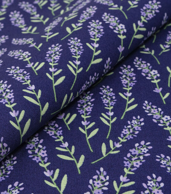 Singer Purple Lilac On Blue Quilt Cotton Fabric Joann