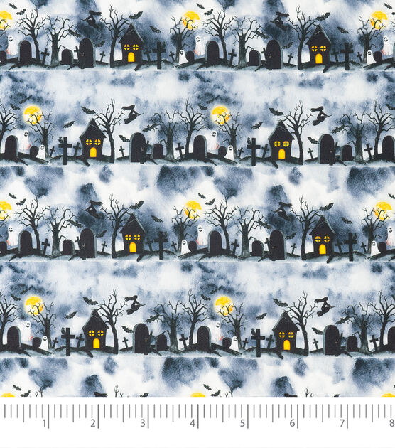 Singer 18 X 21 Haunted View Halloween Cotton Fabric Quarter Bundle
