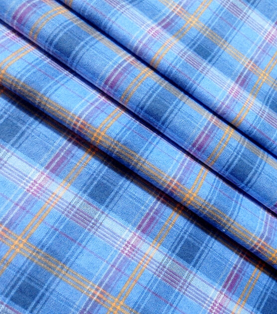 Eddie Bauer Blue Plaid Flannel Prints Fabric Joann