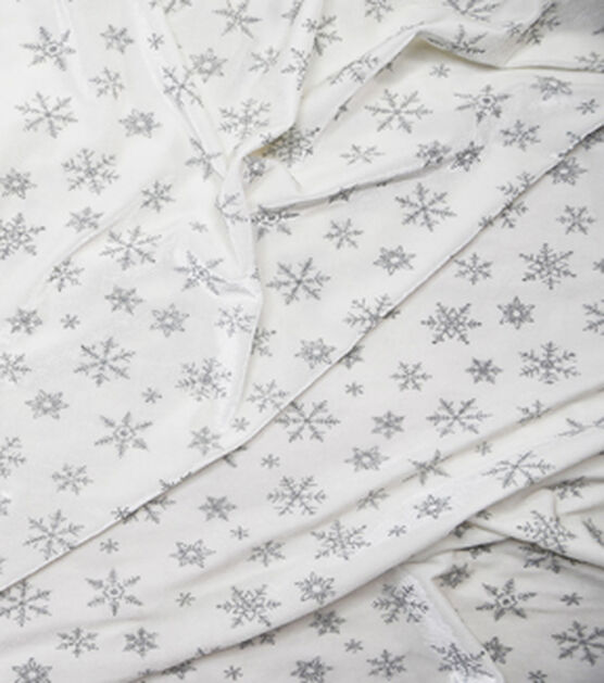 White Snowflake Glitter Velvet Fabric By Sew Sweet Joann