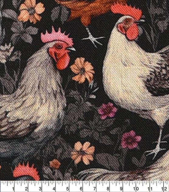 Roosters On Black Novelty Cotton Fabric Joann