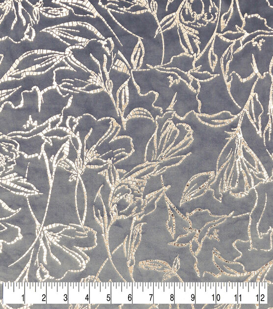 Pretty Floral Rose Gold Metallic Pure Plush Fleece Fabric Joann