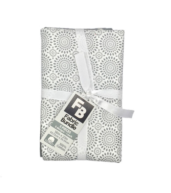 18 X 21 Assorted Gray Cotton Fabric Quarters 5ct By Keepsake Calico