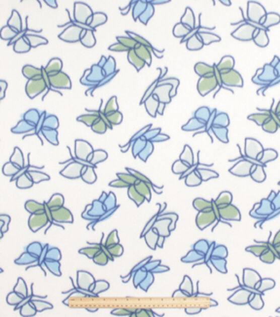 Sketched Blue Butterflies Blizzard Fleece Fabric Joann