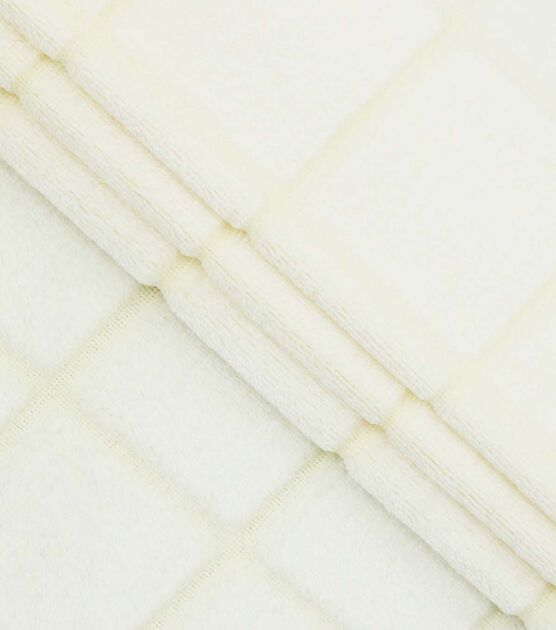 White Embossed Plaid Sew Lush Fleece Fabric Joann