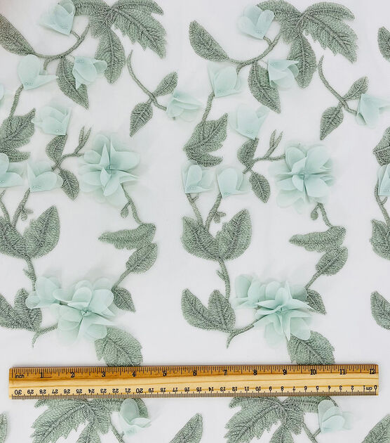 Green 3d Floral And Vines Mesh Fabric By Sew Sweet Joann