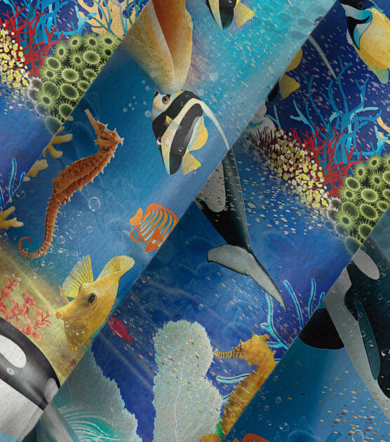 David Textiles Blue Wonders Of The Ocean Novelty Cotton Fabric Joann
