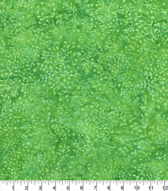 Hi Fashion Green Jump Sprigs Cotton Batik Fabric Joann