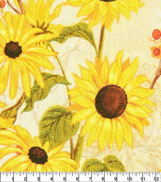 18 X 21 Yellow Sunflowers Cotton Fabric Quarter 1pc By Keepsake