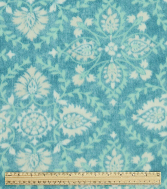 Blue Damask Anti Pill Plush Fleece Fabric Joann