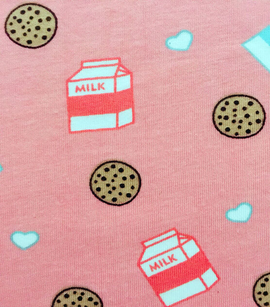 Light Pink Cookies N Milk Jersey Knit Fabric By Pop Joann