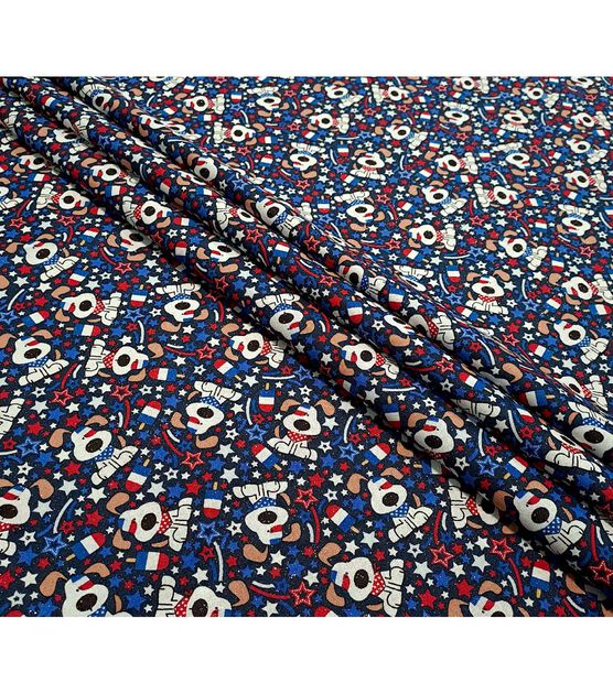 I Woof You On Blue Patriotic Glitter Cotton Fabric Joann