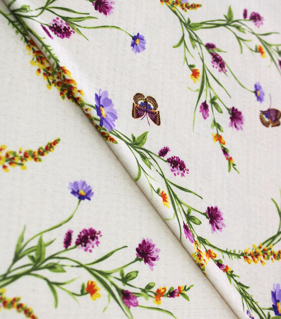 Purple Wildflower Butterfly Double Brushed Jersey Knit Fabric Joann
