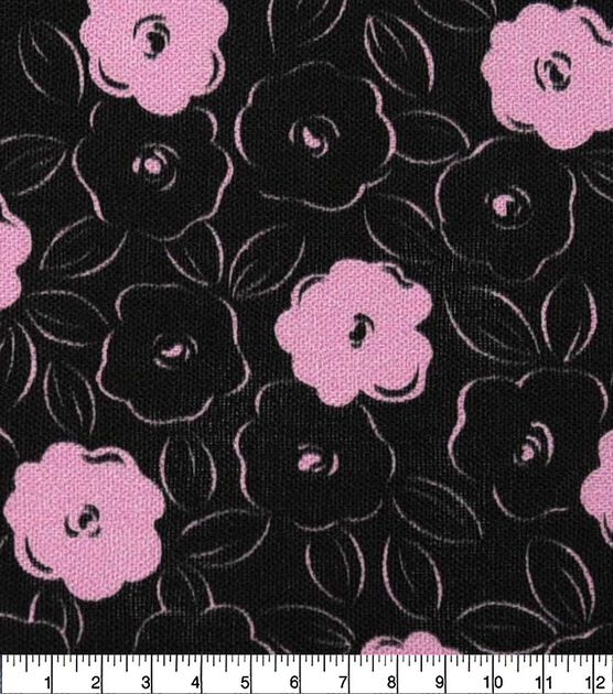 18 X 21 Pink Floral Quilt Cotton Fabric Quarter By Keepsake Calico