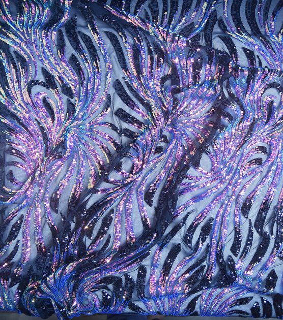 Iridescent Sequin Burst On Mesh Fabric Joann