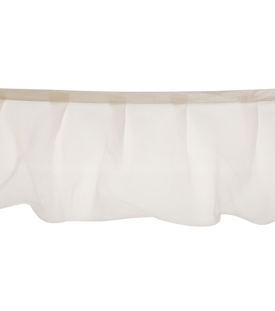 Wrights Poly Chiffon Ruffled Trim 4 Ivory Joann