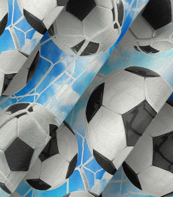 Blue Soccer Sky Novelty Cotton Fabric Joann