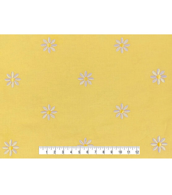Daisy Embroideries On Yellow Quilt Cotton Fabric By Keepsake Calico Joann