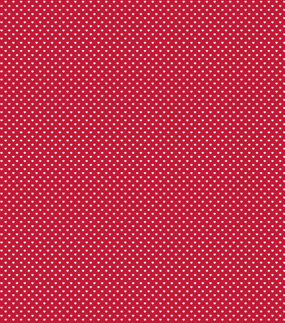 White Hearts On Red Valentines Day Cotton Fabric Joann