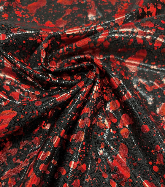 The Witching Hour Holographic Foil Splatter Mystique Red Fabric Joann
