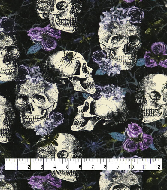Floral Skulls Halloween Super Snuggle Flannel Fabric Joann