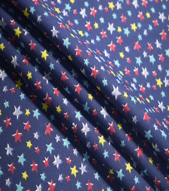 Colored Stars On Blue Quilt Cotton Fabric By Quilters Showcase Joann