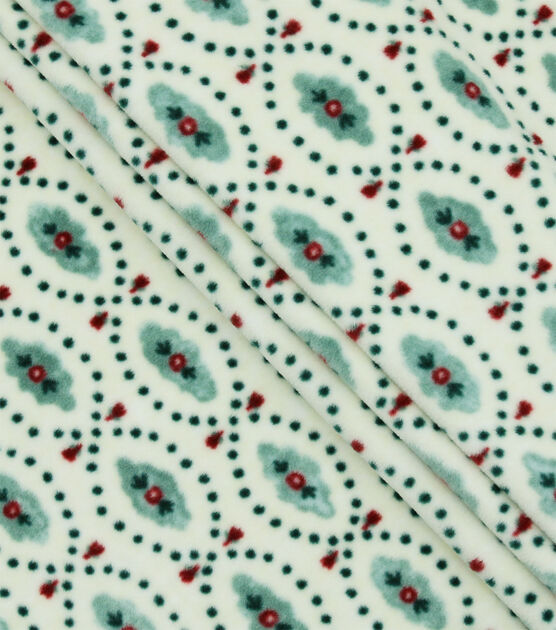 Green And White Foulard Heather Luxe Fleece Fabric Joann
