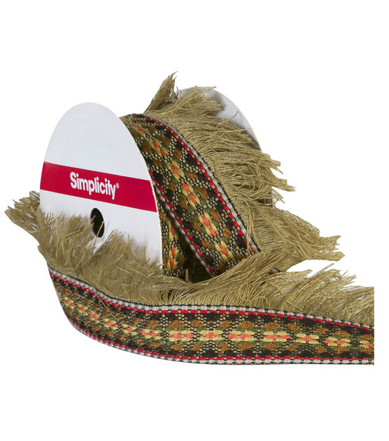 Simplicity Jacquard Tape Fringe Trim 175 Natural Joann