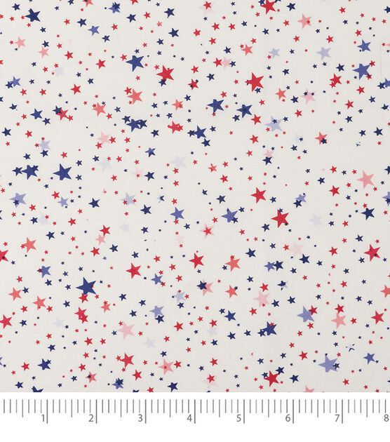 Singer Stacked Stars On White Patriotic Cotton Fabric Joann