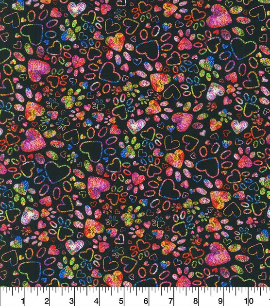Robert Kaufman Multicolor Paws Of Love Novelty Cotton Fabric Joann