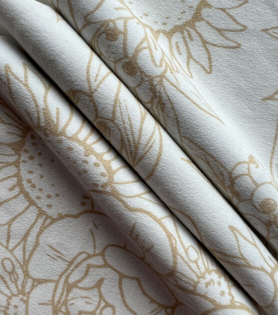 Cream And Beige Floral Double Brush Jersey Knit Fabric Joann