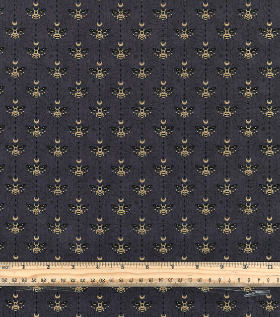 Sunflowers Blue Premium Metallic Cotton Fabric Joann