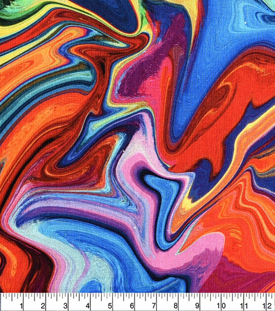 Multicolor Oil Slick Premium Cotton Fabric Joann