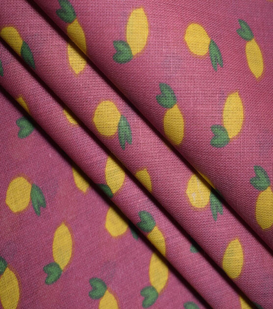 Yellow Lemons On Pink Craft Cotton Fabric By Happy Value Joann