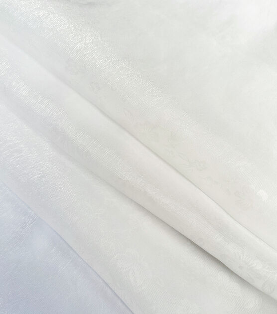 White Silky Floral Chiffon Fabric Joann