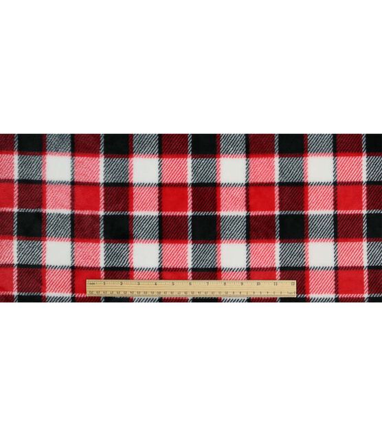 Black And Red Buffalo Plaid Sew Lush Fleece Fabric Joann