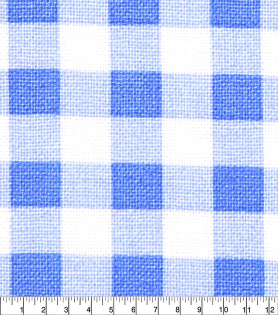 18 X 21 Blue Checkered Cotton Fabric Quarter 1pc By Keepsake Calico