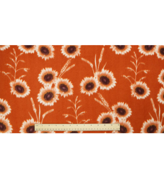 Sunflowers On Orange Anti Pill Fleece Fabric Joann