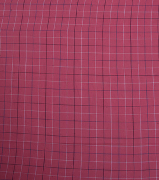 Pink Plaid Cotton Viscose Shirting Fabric Joann