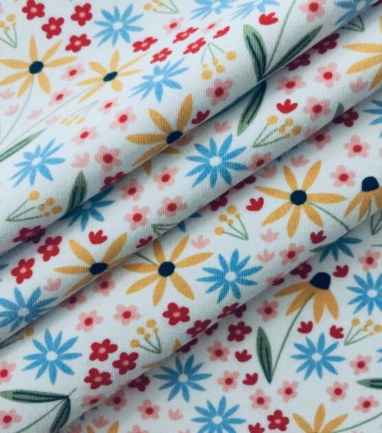 Multicolor Floral Cotton Interlock Knit Fabric By Pop Joann