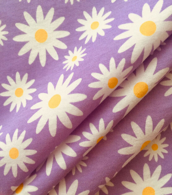 Purple Daisies Jersey Knit Fabric By Pop Joann