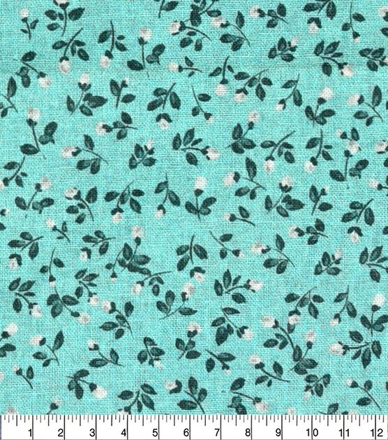18 X 21 Floral On Teal Cotton Fabric Quarter By Keepsake Calico Joann