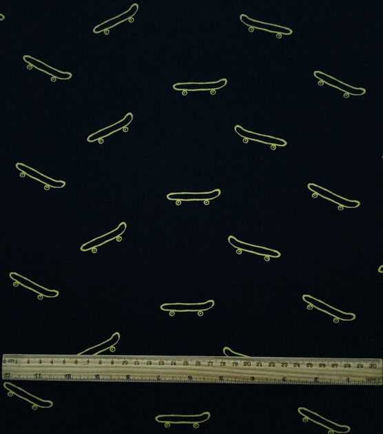 Glow In The Dark Navy Skateboards Interlock Knit Fabric By Pop Joann