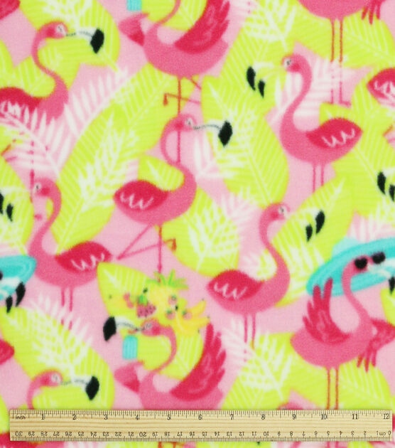 Pink Flamingos Anti Pill Plush Fleece By Pop Joann