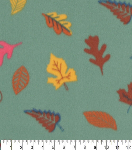 Leaves On Green Blizzard Fleece Fabric Joann