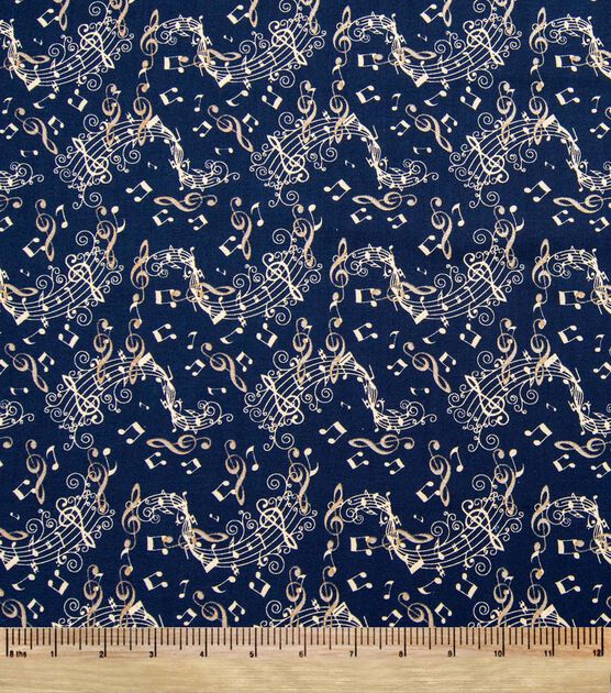 Music Black And Gold Novelty Metallic Cotton Fabric Joann