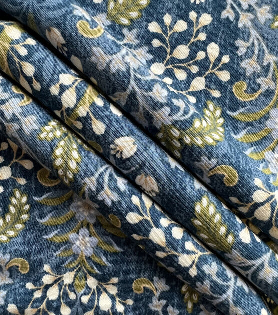 Blue Vintage Damask Jersey Knit Fabric Joann