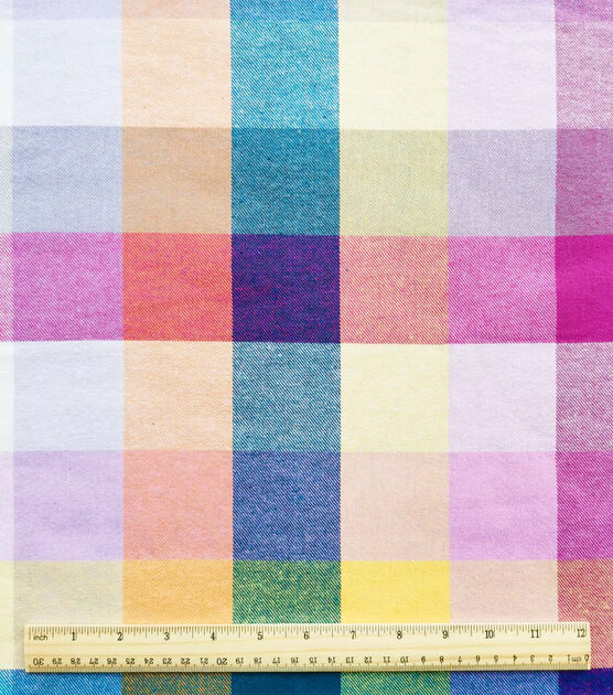 Multicolor Checks Flannel Blue Backed Sherpa Fabric Joann