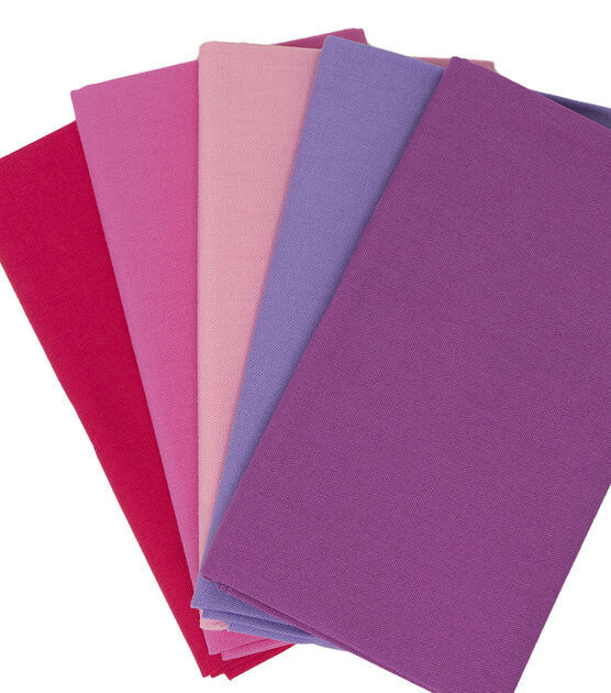 Singer 18 X 21 Pink And Purple Sunset Solid Fabric Quarter Bundle 5pc