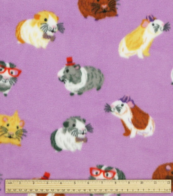 Purple Gerbil Toss Anti Pill Plush Fleece Fabric Joann